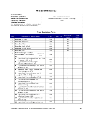 Fillable Online Price Quotation Form Fax Email Print - pdfFiller