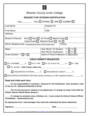Fillable Online Request for Veteran Certification Fax Email Print ...