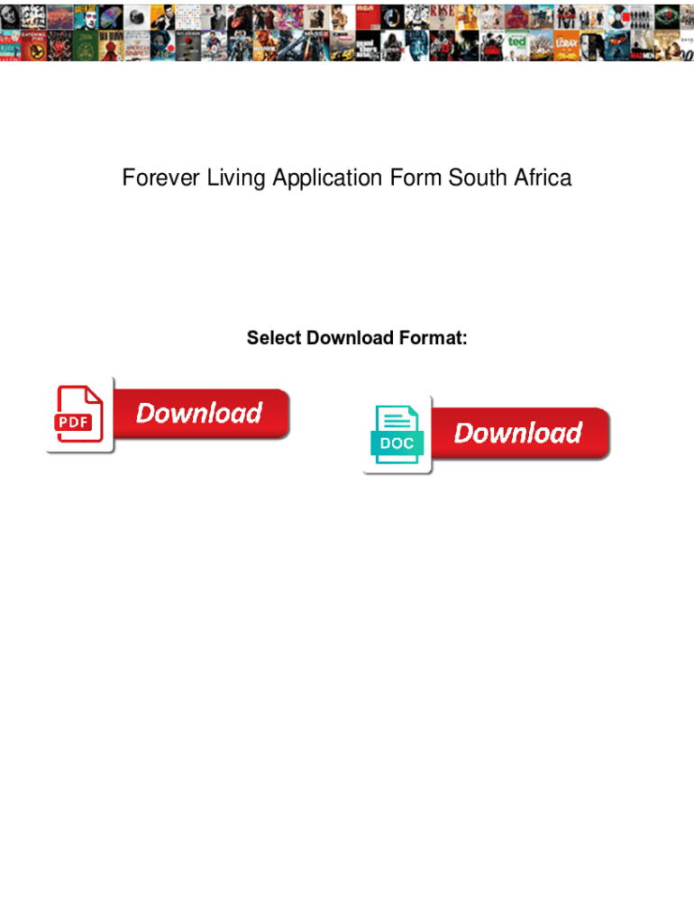 Fillable Online Forever Living Application Form South Africa. Forever ...