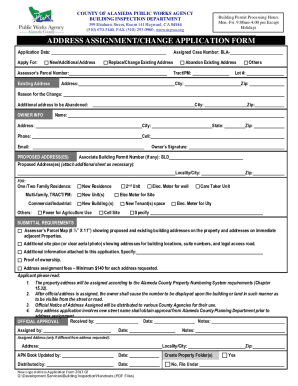 Fillable Online Building Inspection Department - Public Works Agency - Alameda ... Fax Email ...