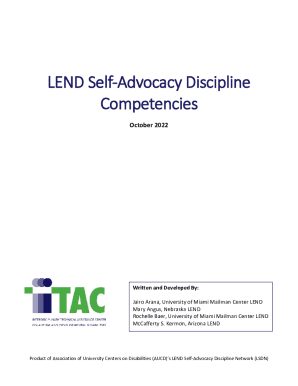 Fillable Online ITAC: The LEND Self Advocacy Discipline Network ...