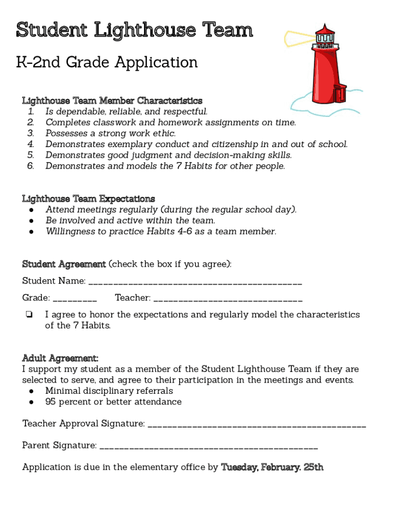 Fillable Online Eastvalley Elementary Student Lighthouse Team ...
