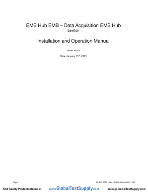 Fillable Online Data Acquisition EMB Hub Installation and Operation Manual Fax Email Print ...