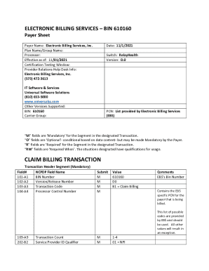 Fillable Online CLAIM BILLING TRANSACTION Fax Email Print - pdfFiller
