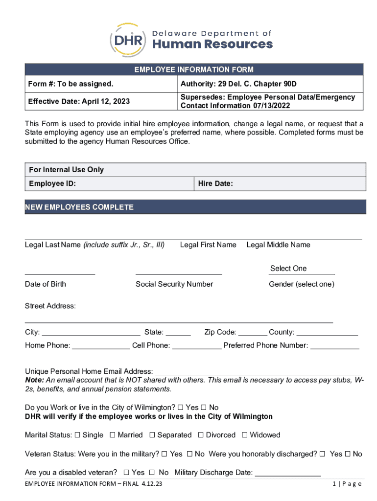 Fillable Online New Employee Information Form: What It Is & What to ... Fax Email Print - pdfFiller