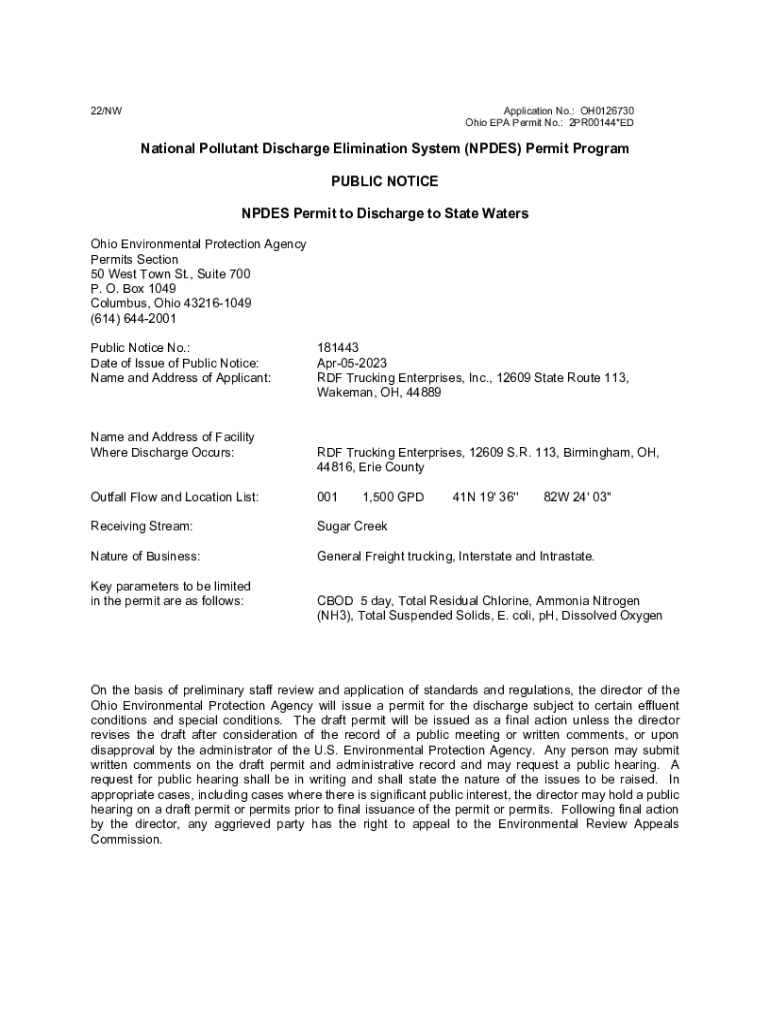 Fillable Online epa ohio City of Belpre, Ohio Storm Water Management ...