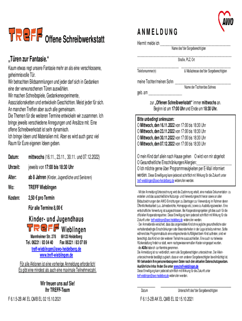 Ausfüllbar Online Hiermit melde ich Fax Email Drucken - pdfFiller