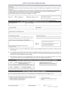 Fillable Online APPLICATION FORM FOR INTERBANK GIRO (PAYMENT ... Fax ...
