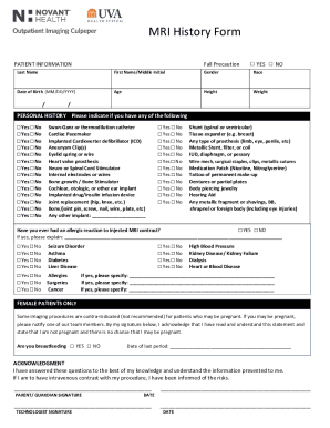 Fillable Online Out-Patient MRI Requisition Form Fax Email Print ...