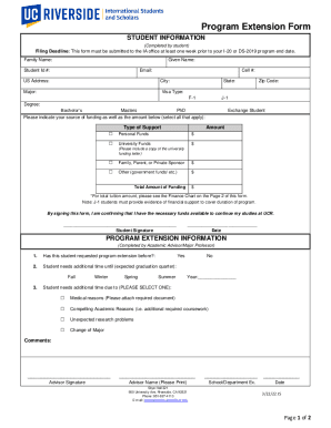 Fillable Online studyabroad ucr Program Extension Form Fax Email Print - pdfFiller