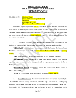 Fillable Online DRAFT Template - Encroachment Permit 041619 (00175231-1 ...