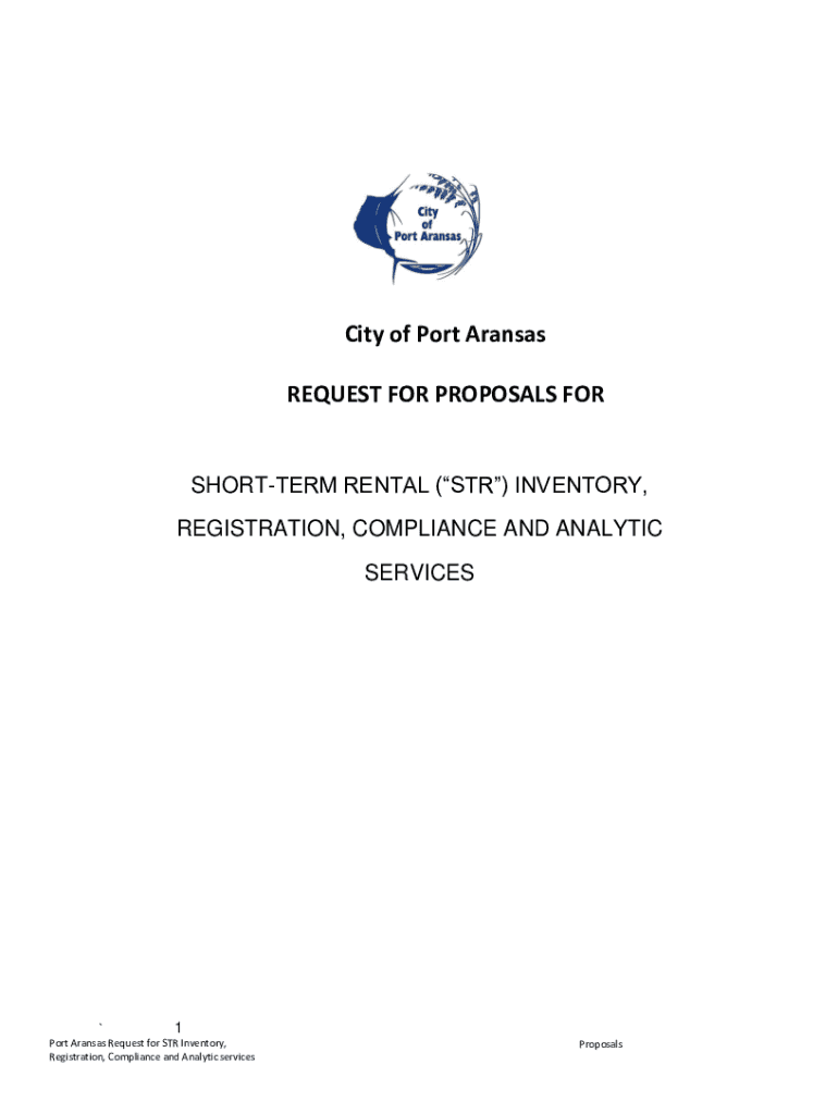 Fillable Online city of port aransas, texas request for proposal (rfp ...