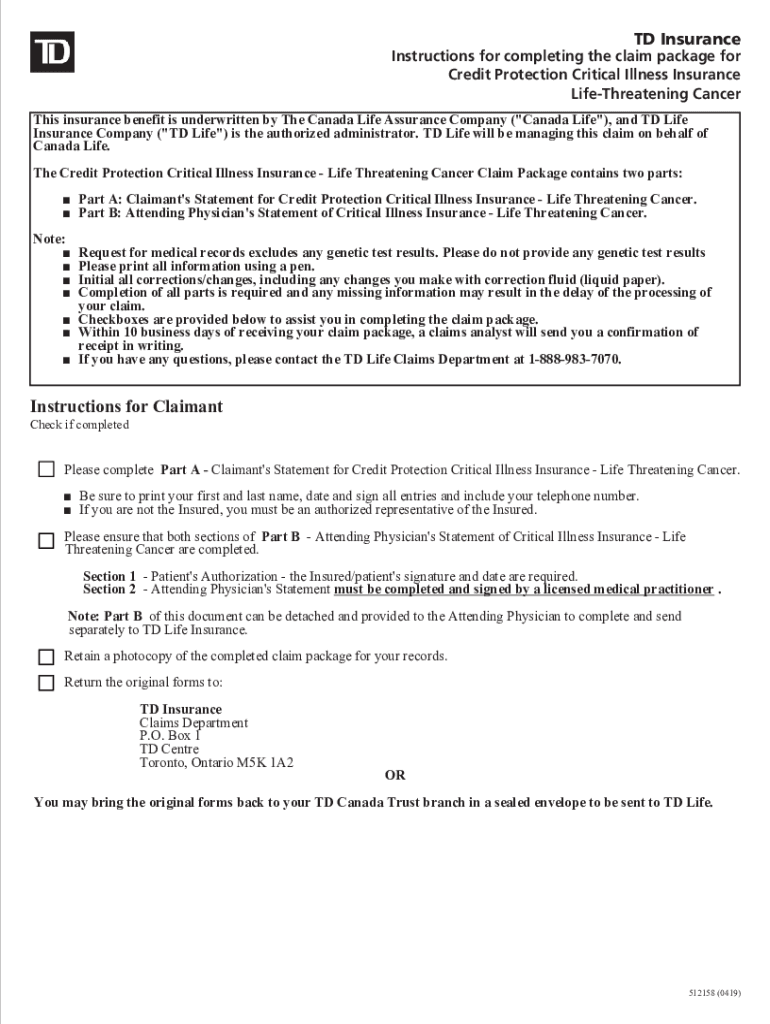 Fillable Online Get the free TD Insurance Instructions for completing ...