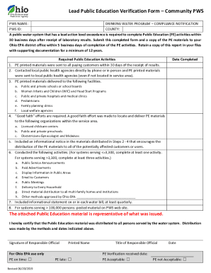 Fillable Online epa ohio Lead Public Education Verification Form ...