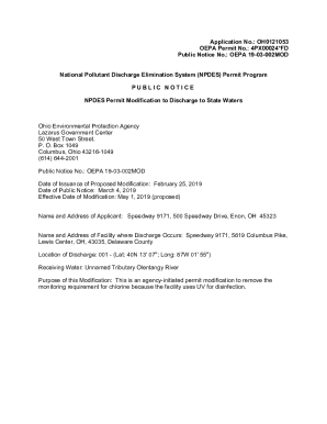 Fillable Online wwwapp epa ohio OH0121053 OEPA Permit No.: 4PX00024*FD ...
