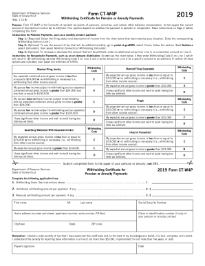 Fillable Online Form CT-W4P Withholding Certificate for Pension or ...