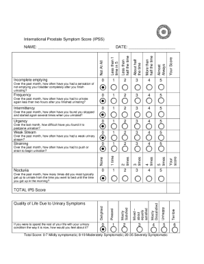 Fillable Online Calculator: International Prostate Symptom Score (IPSS) Fax Email Print - pdfFiller