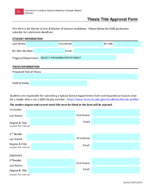 Fillable Online Thesis Title Approval Form Fax Email Print - pdfFiller