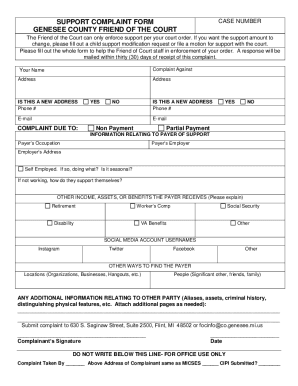 Fillable Online Michigan Attorney Child Support Complaint Form Fax ...