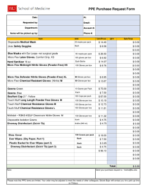 Fillable Online PPE Purchase Request Form Fax Email Print - pdfFiller