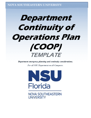 Fillable Online Continuity of Operations (COOP) - Emergency Management Fax Email Print - pdfFiller
