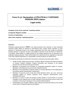 Fillable Online What is a Politically Exposed Person (PEP)? Fax Email ...
