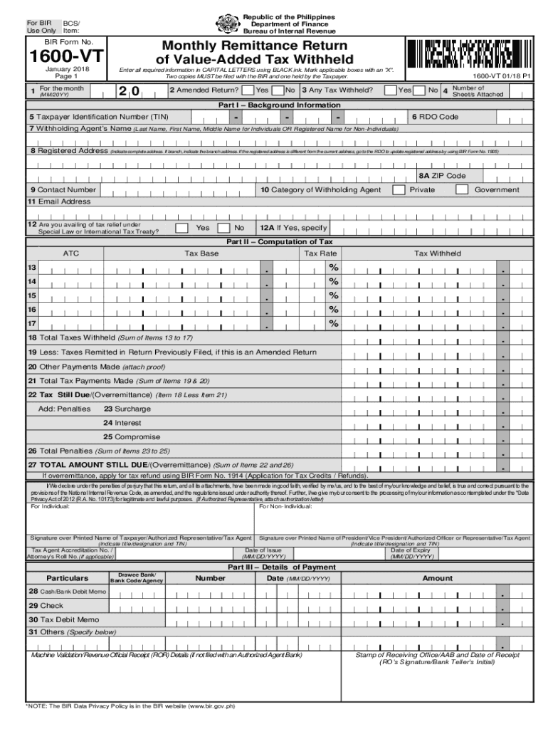 Fillable Online Philippines: Monthly VAT declaration no longer required ...