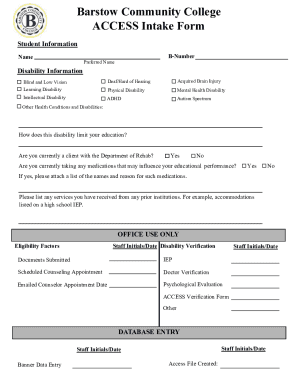 Fillable Online ACCESS Intake Form/Voters Preference Registration Form ...