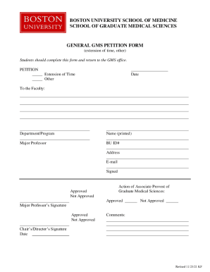 Fillable Online general gms petition form Fax Email Print - pdfFiller
