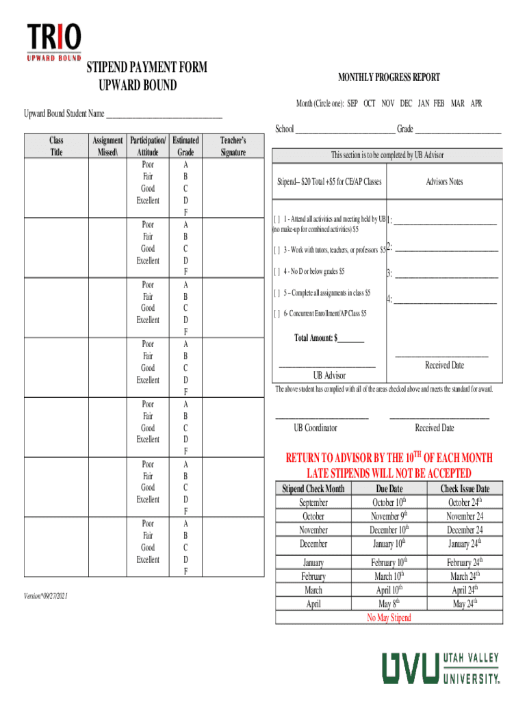 Fillable Online STIPEND PAYMENT FORM Fax Email Print - pdfFiller