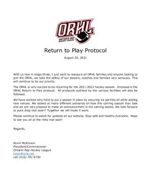 Fillable Online Return to Play Protocol, News (Milton Stars Hockey Club ...