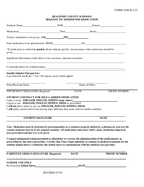 Fillable Online Student medication form Fax Email Print - pdfFiller