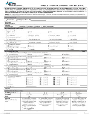 Fillable Online AH INDIVIDUAL SUITABILITY ASSESSMENT FORM ... Fax Email ...