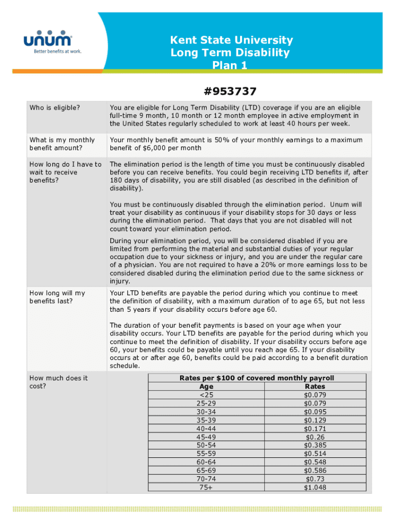 Fillable Online Group voluntary long term disability highlight sheet ...