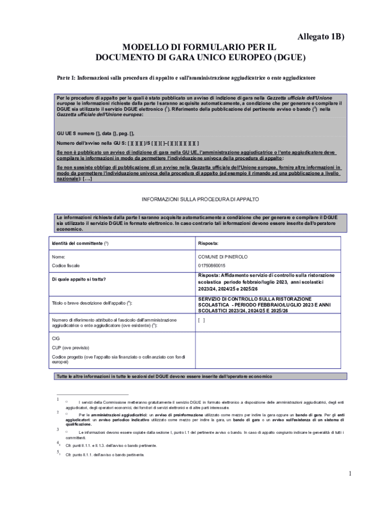 Compilabile Online Allegato 1B) MODELLO DI FORMULARIO PER IL DOCUMENTO ...