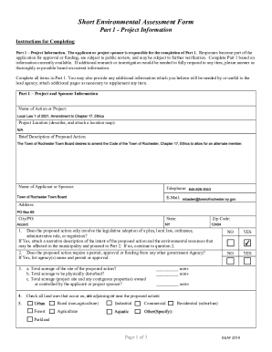 Fillable Online Short Environmental Assessment Form Part 1 - Project ...