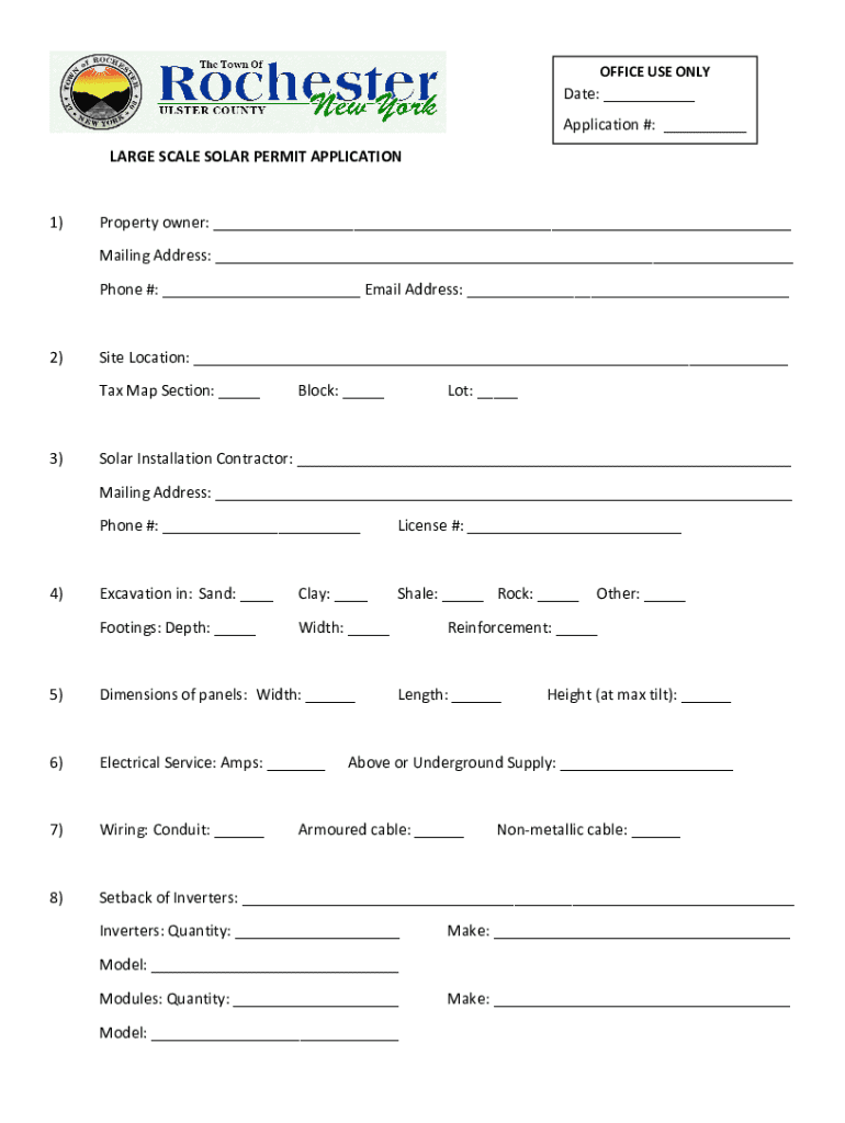 Fillable Online Large Scale Solar Application Fax Email Print - pdfFiller