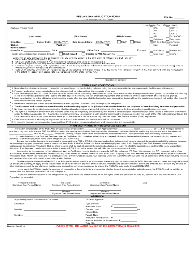 Fillable Online Printing the Loan Application and Loan Officer ...