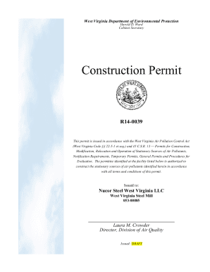 Fillable Online dep wv Title V Permits and Applications Fax Email Print ...