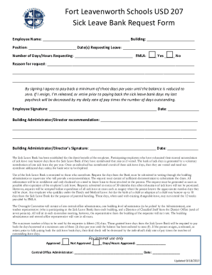 Fillable Online Franklin County Schools Sick Leave Bank Request Form ...
