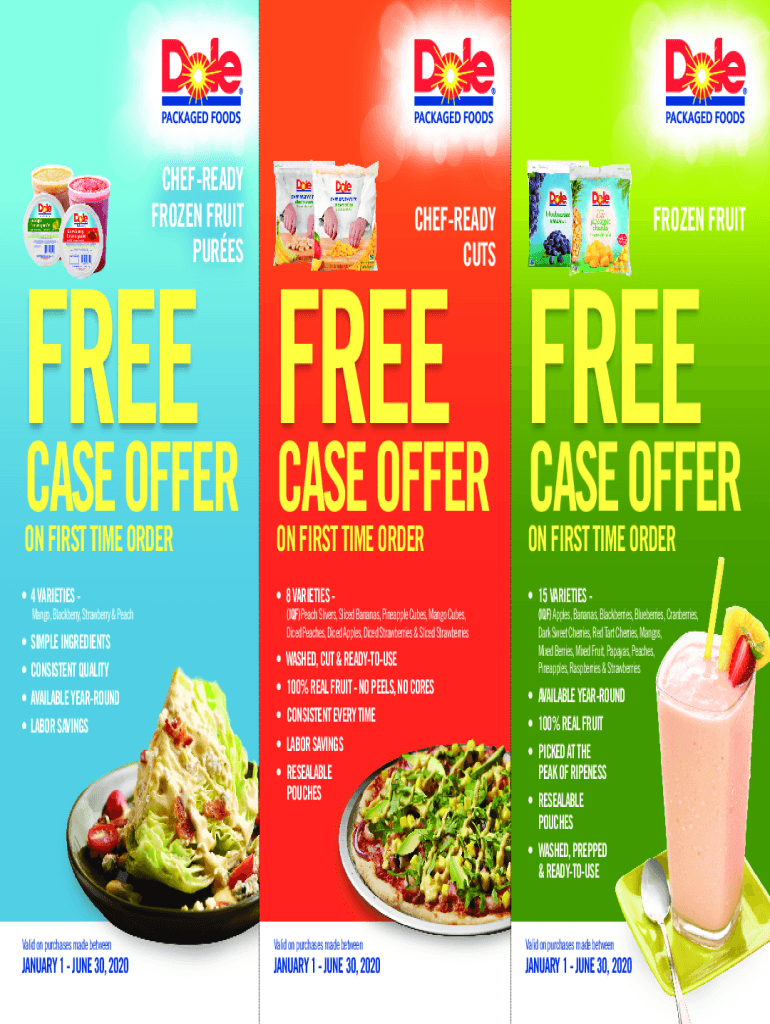 Fillable Online Dole Chef-Ready Cuts Diced Strawberries 2/5 lb. Bags ...