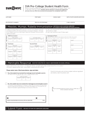Fillable Online Sva Health Form - Fill Online, Printable, Fillable, Blank Fax Email Print ...