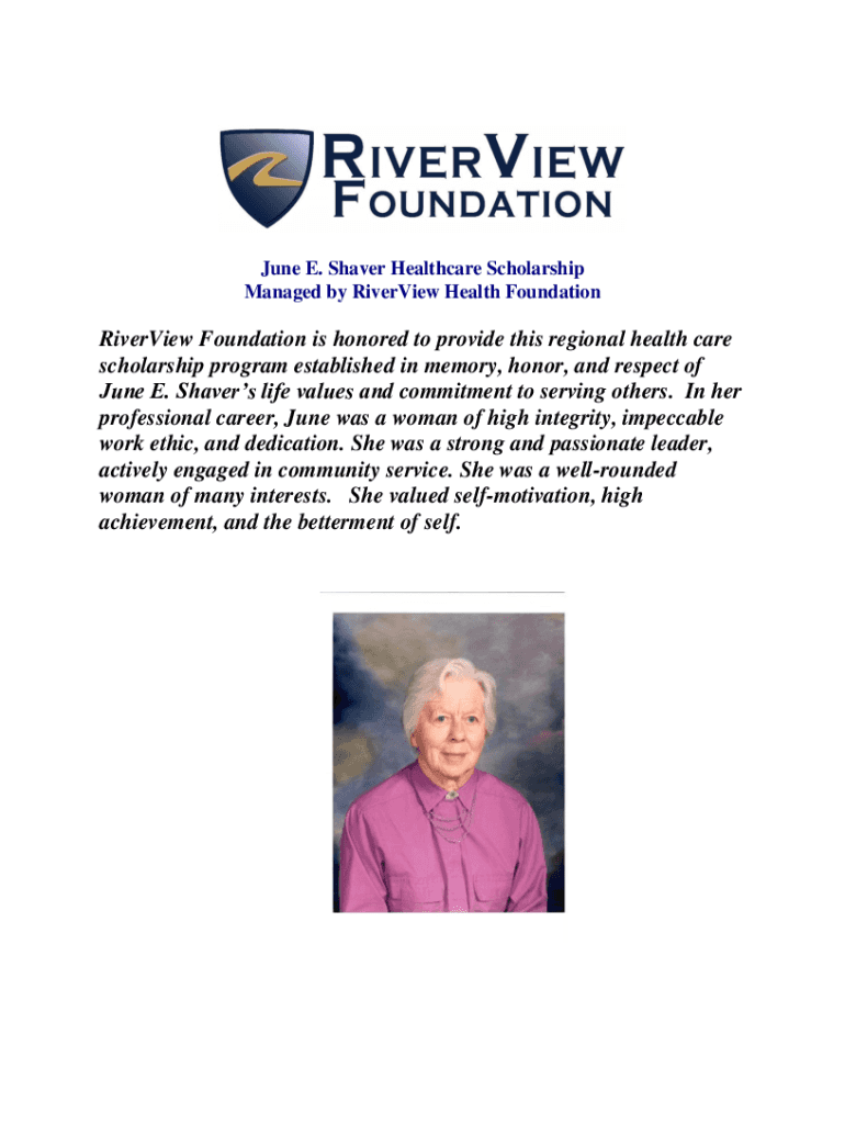Fillable Online RiverView Foundation is honored to provide this ...
