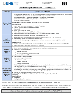 Fillable Online Uhn Geriatrics Referral - Fill Online, Printable ...