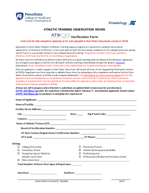 Fillable Online hhd psu EKU's Directed Observation Verification Form ...
