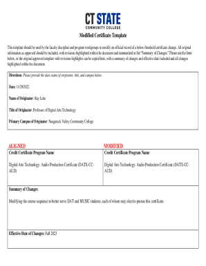 Fillable Online Modified Certificate Template ALIGNED MODIFIED Fax ...