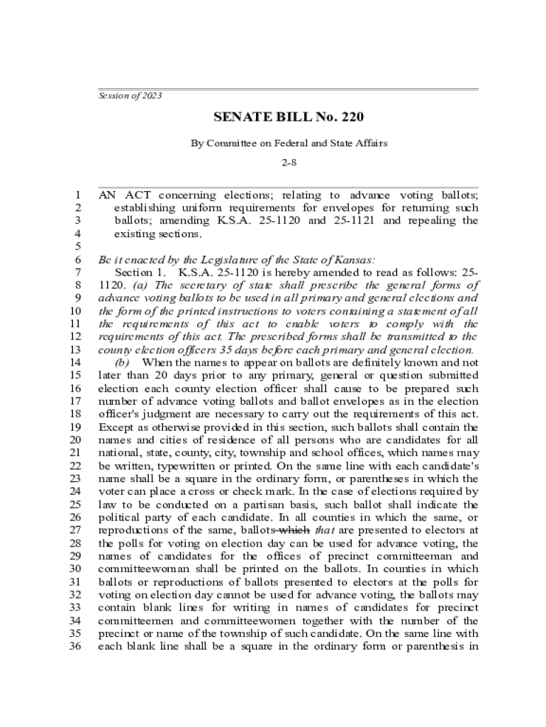 Fillable Online SENATE BILL No. 220 Fax Email Print - pdfFiller