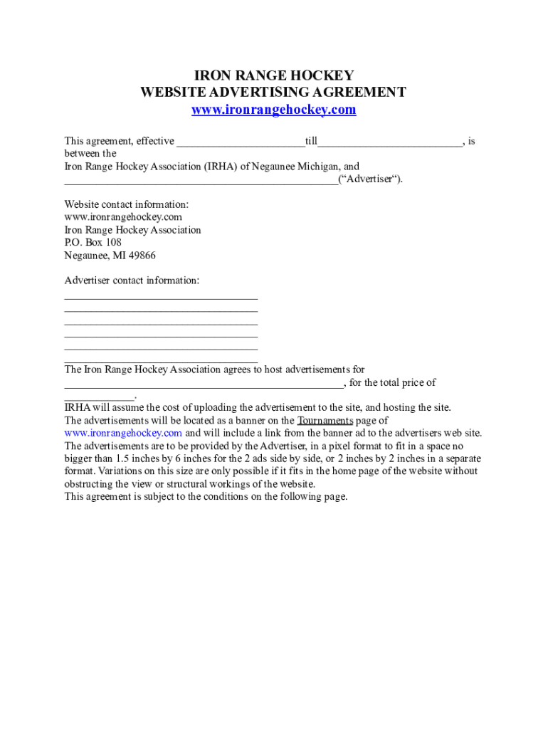 Fillable Online Advertising-contract-IRHA-and-template.docx Fax Email ...