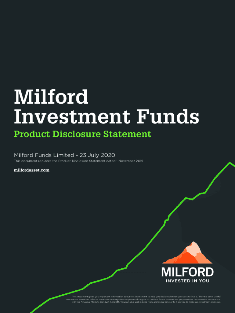 Fillable Online Milford-Investment-Funds-Product-Disclosure-Statement ...