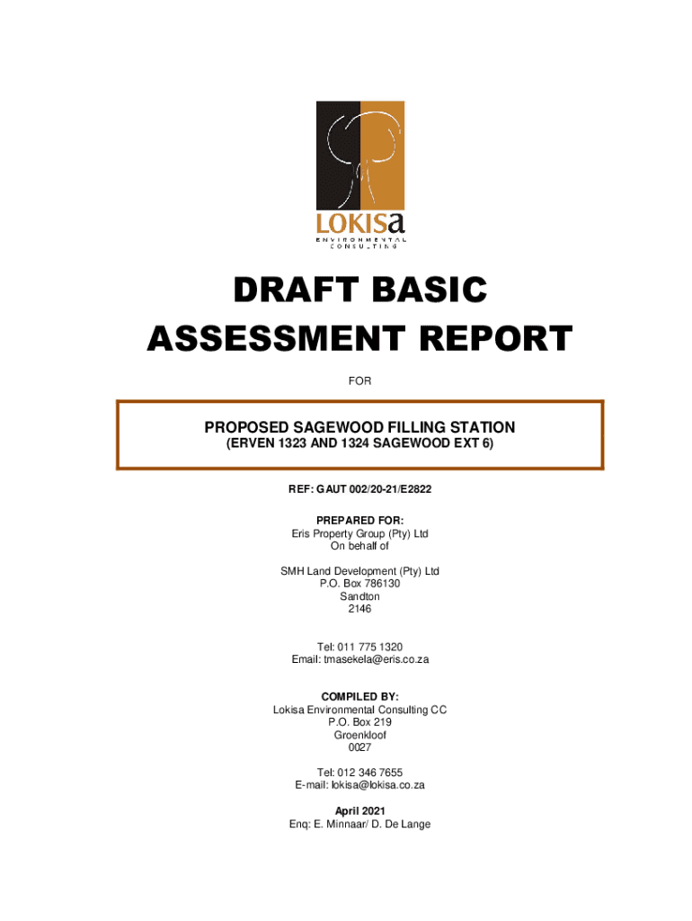 Fillable Online draft basic assessment report appendices: volume nr. 1 ...